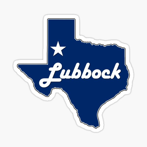"Lubbock Texas Navy Blue Lone Star State Map Texan" Sticker for Sale by ...
