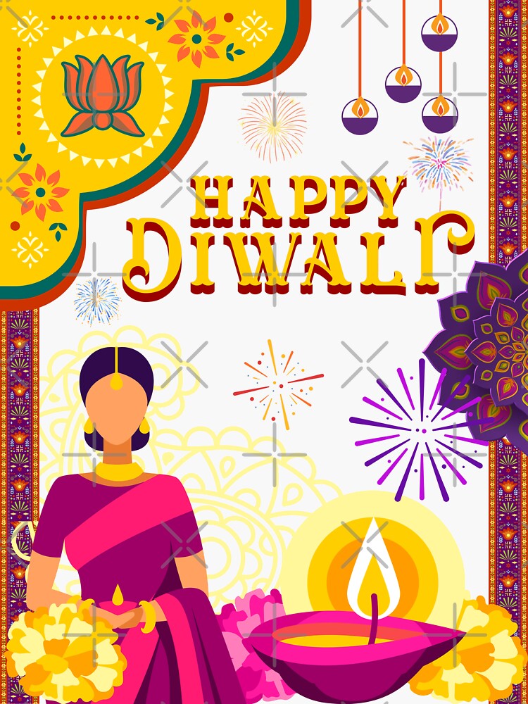 "Shubh Deepawali (Diwali) " Sticker for Sale by Oorviart | Redbubble