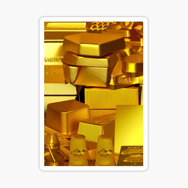 "Golden Clutter" Sticker for Sale by TiltedCode | Redbubble