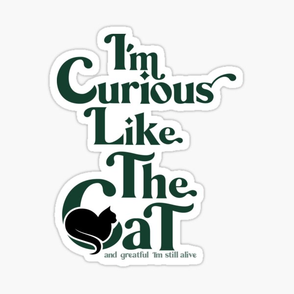 "Curious Cat" Sticker for Sale by Meklee | Redbubble