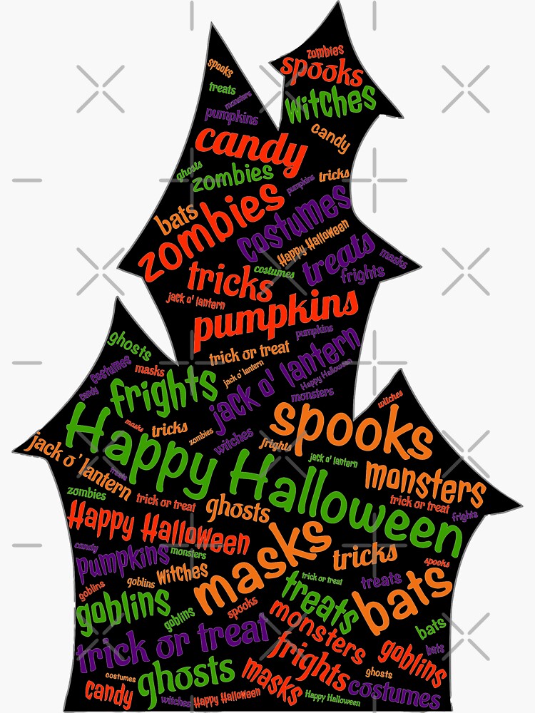 "Halloween Word Art" Sticker for Sale by Moxie-Graphix | Redbubble