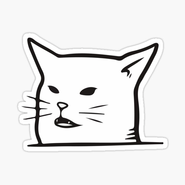 "White Cat Meme Face " Sticker for Sale by urfvarea | Redbubble