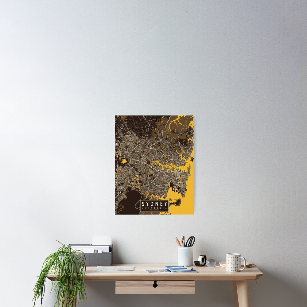"Sydney City Map of Australia - Pastel" Poster for Sale by deMAP ...