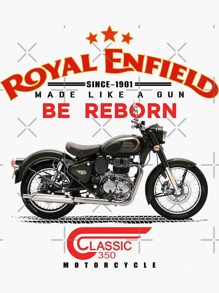 "Graphic Designs of Royal Enfield Classic 350 REBORN" Sticker for Sale ...