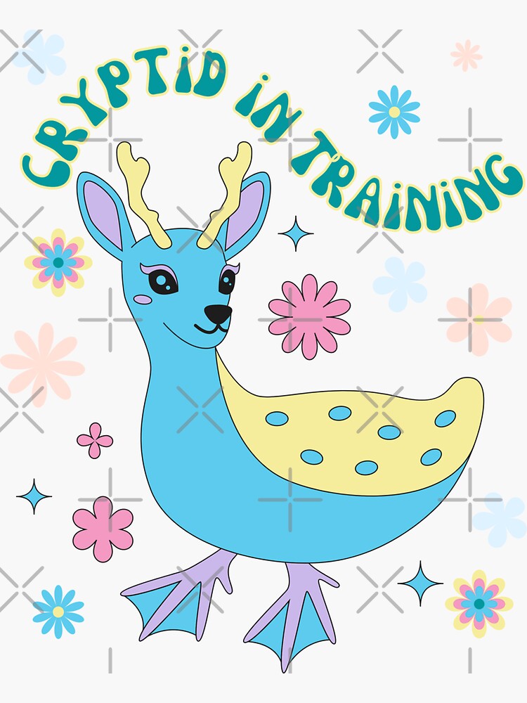"Cryptid in training" Sticker for Sale by Planetary-Disco | Redbubble