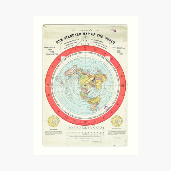 "Vintage Earth Map Gleason" Art Print for Sale by Fredromo | Redbubble