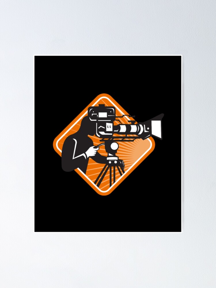 "film crew cameraman shooting filming camera" Poster for Sale by ...