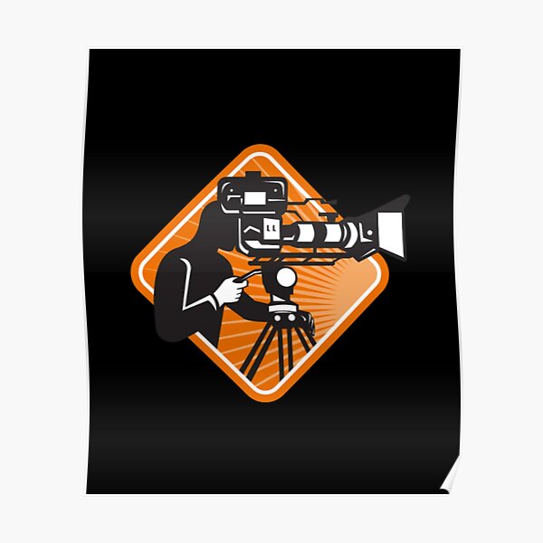 "film crew cameraman shooting filming camera" Poster for Sale by ...