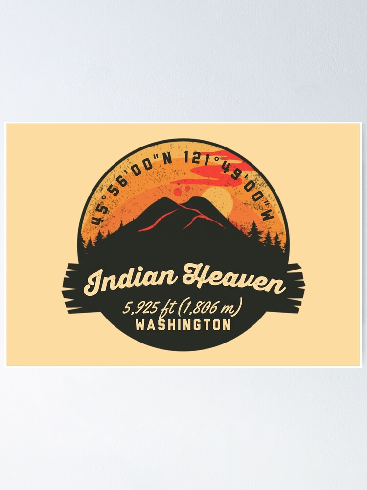 "Indian Heaven Volcano Souvenir Badge Washington" Poster for Sale by ...