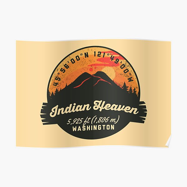 "Indian Heaven Volcano Souvenir Badge Washington" Poster for Sale by ...