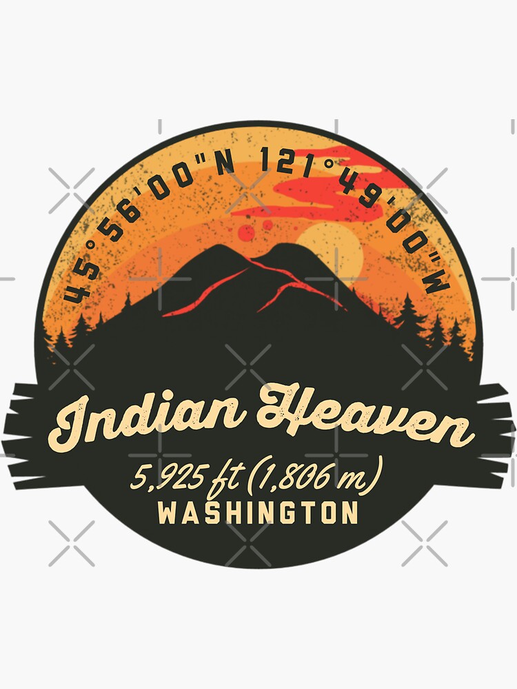 "Indian Heaven Volcano Souvenir Badge Washington" Sticker for Sale by ...