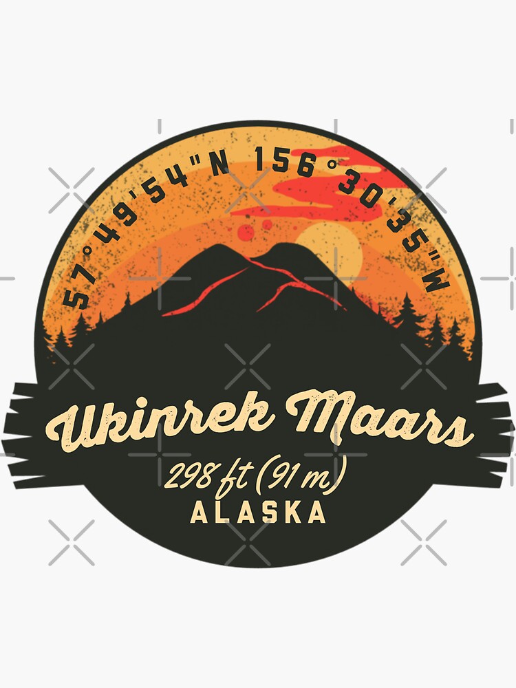 "Ukinrek Maars Volcano Souvenir Badge Alaska" Sticker for Sale by ...