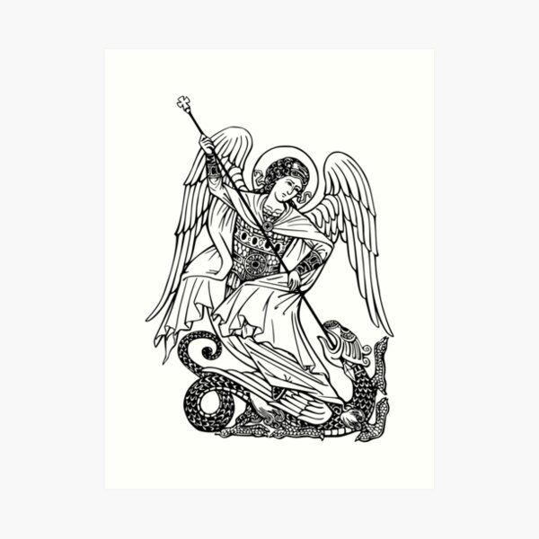 "Saint Michael " Art Print for Sale by lachataigne | Redbubble