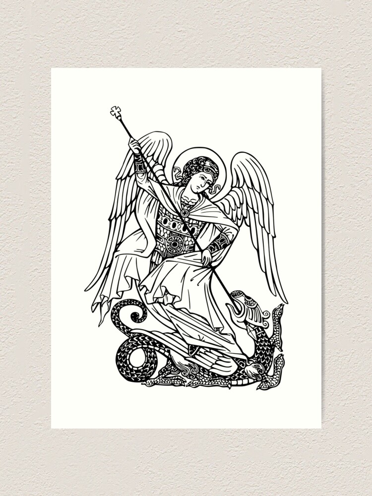 "Saint Michael " Art Print for Sale by lachataigne | Redbubble