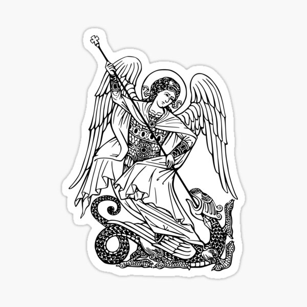 "Saint Michael " Sticker for Sale by lachataigne | Redbubble
