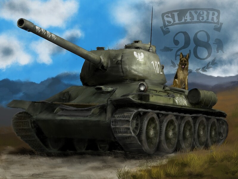 "T-34-85 Rudy Tank & Dog" by SL4Y3R28 | Redbubble