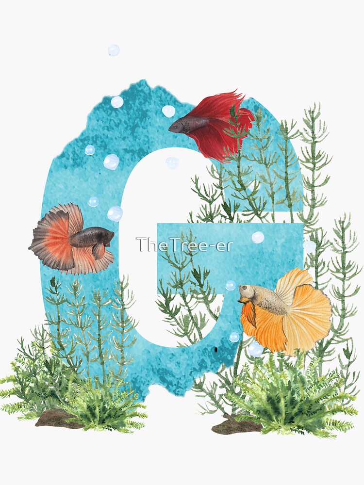 "Letter G | ABC Aquarium Betta Collection" Sticker for Sale by TheTree ...