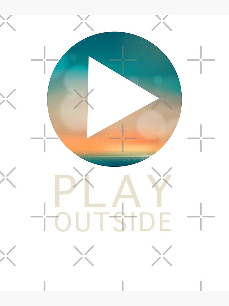 "Play Outside Button Emoji Icon Funny Illustrated Pun Nature Unplugged ...