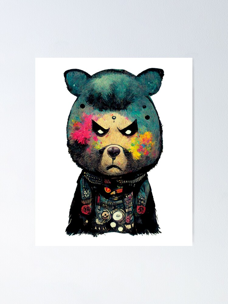 "bat bear street art color" Poster for Sale by keyd-studio | Redbubble
