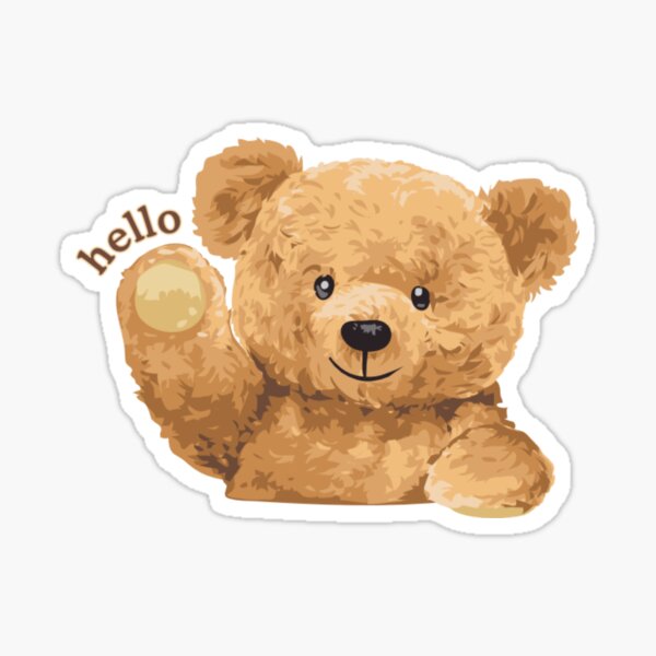 "HELLO BEAR" Sticker for Sale by RepeqtArt | Redbubble