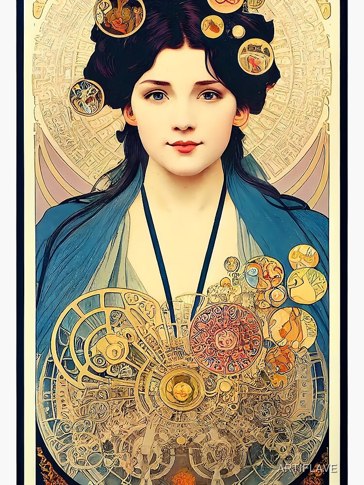 "Goddess of Analytical Instruments Art Nouveau Style Abstract" Poster ...
