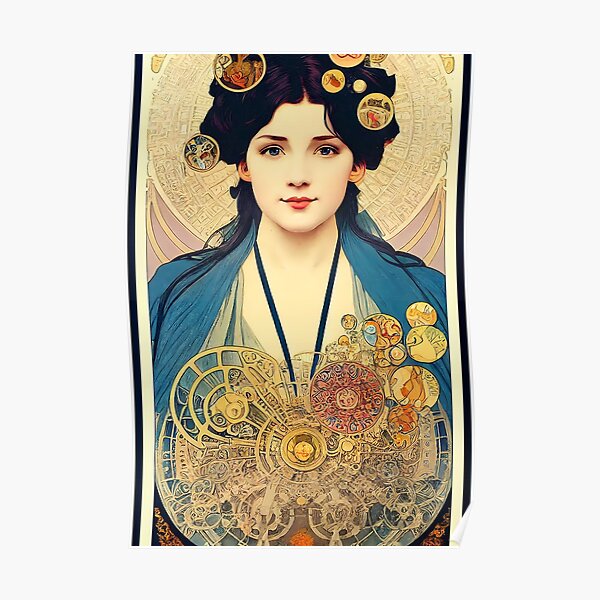 "Goddess of Analytical Instruments Art Nouveau Style Abstract" Poster ...