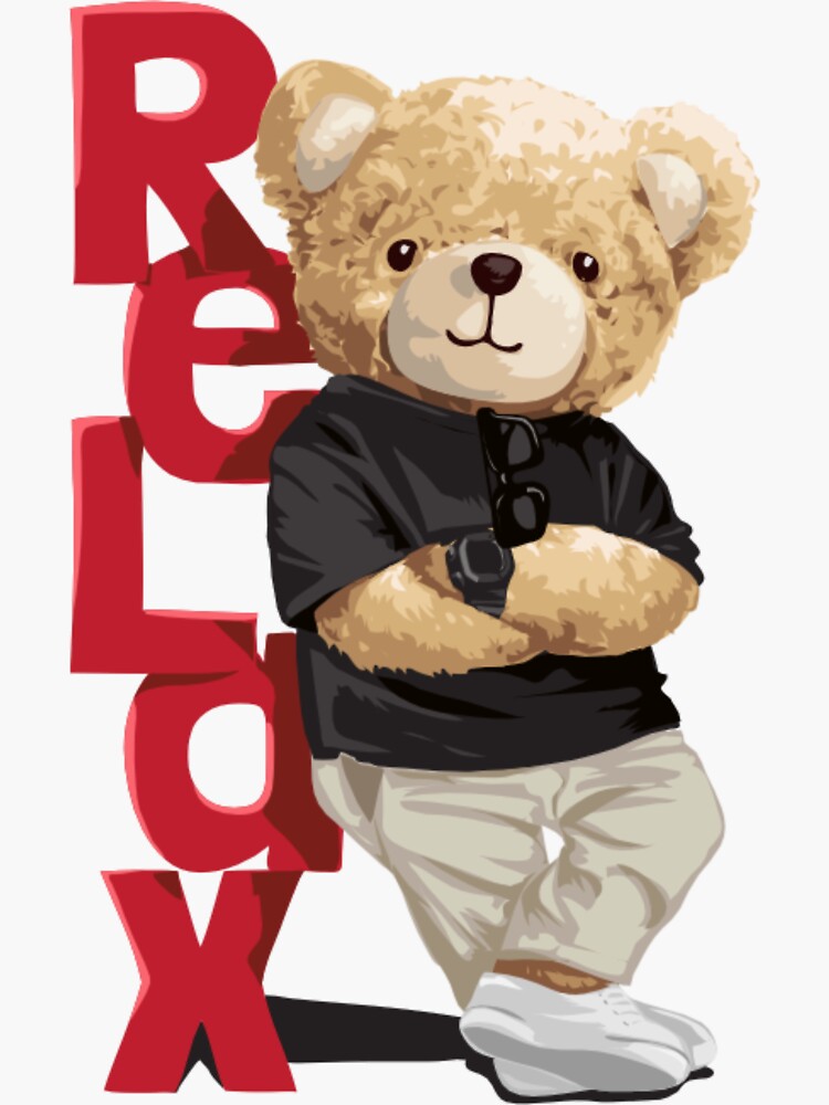 "RELAX BEAR" Sticker for Sale by RepeqtArt | Redbubble