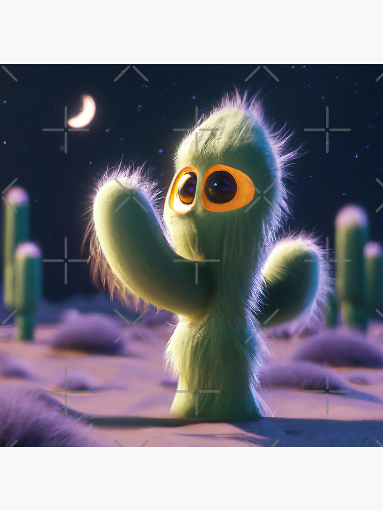 "Cute furry cactus-monster in the Mojave" Poster for Sale by betes ...