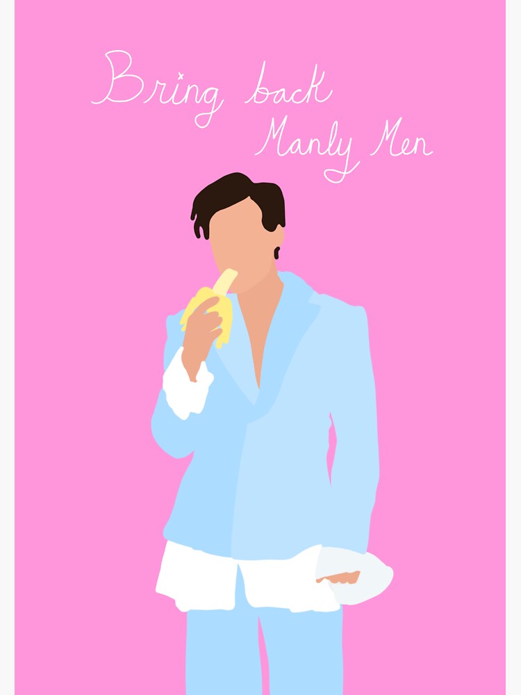 "Harry Styles: Bring Back Manly Men Art" Sticker for Sale by Auxcord25 ...