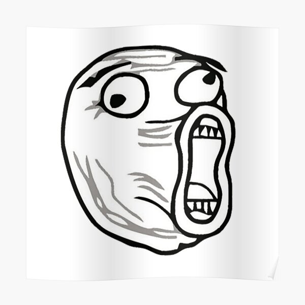 "Derp Face Meme" Poster for Sale by jamcaYT | Redbubble