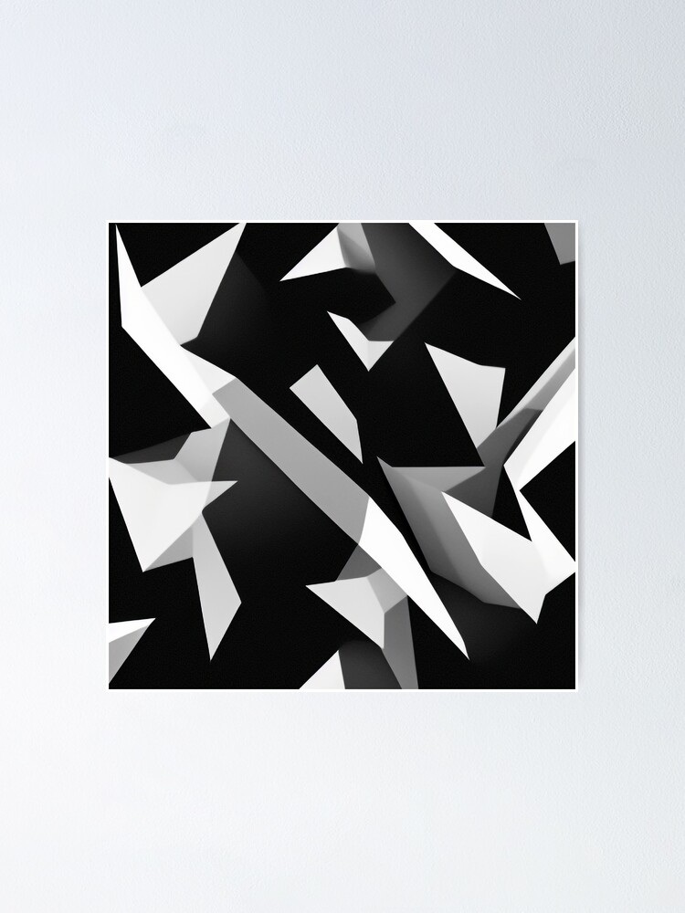"Modern Geometric Fade Pattern With Monochromatic Color Scheme of Black ...