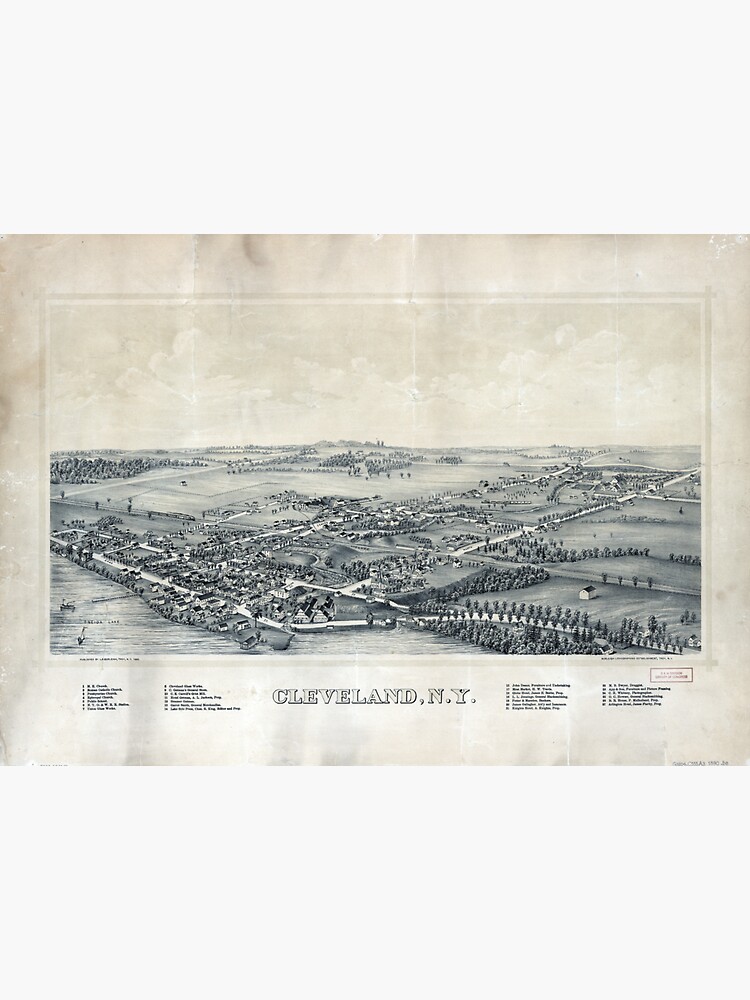 Pegatina «Vista aérea de Cleveland, Nueva York (1890)» de allhistory ...