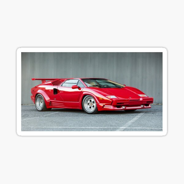"LAMBORGHINI COUNTACH RED" Sticker for Sale by Daynamann | Redbubble