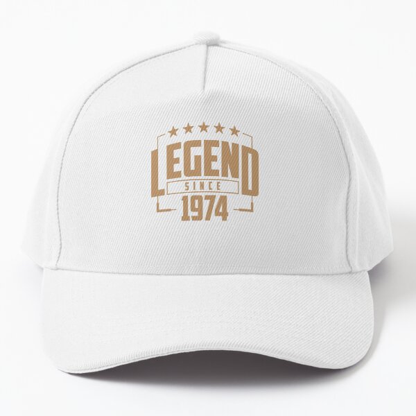 "Legend Since 1974" Cap for Sale by leveragecraft | Redbubble