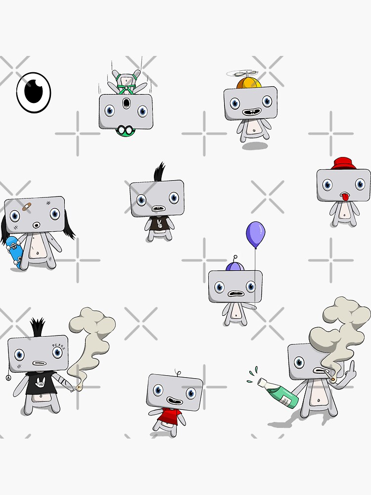 "Square Heads" Sticker for Sale by furyartstory | Redbubble