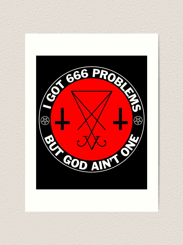 "Inverted Pentagram with Sigil of Baphomet - 666 Problems" Art Print by ...
