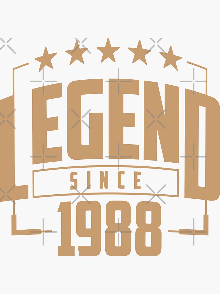 "Legend Since 1988" Sticker for Sale by leveragecraft | Redbubble