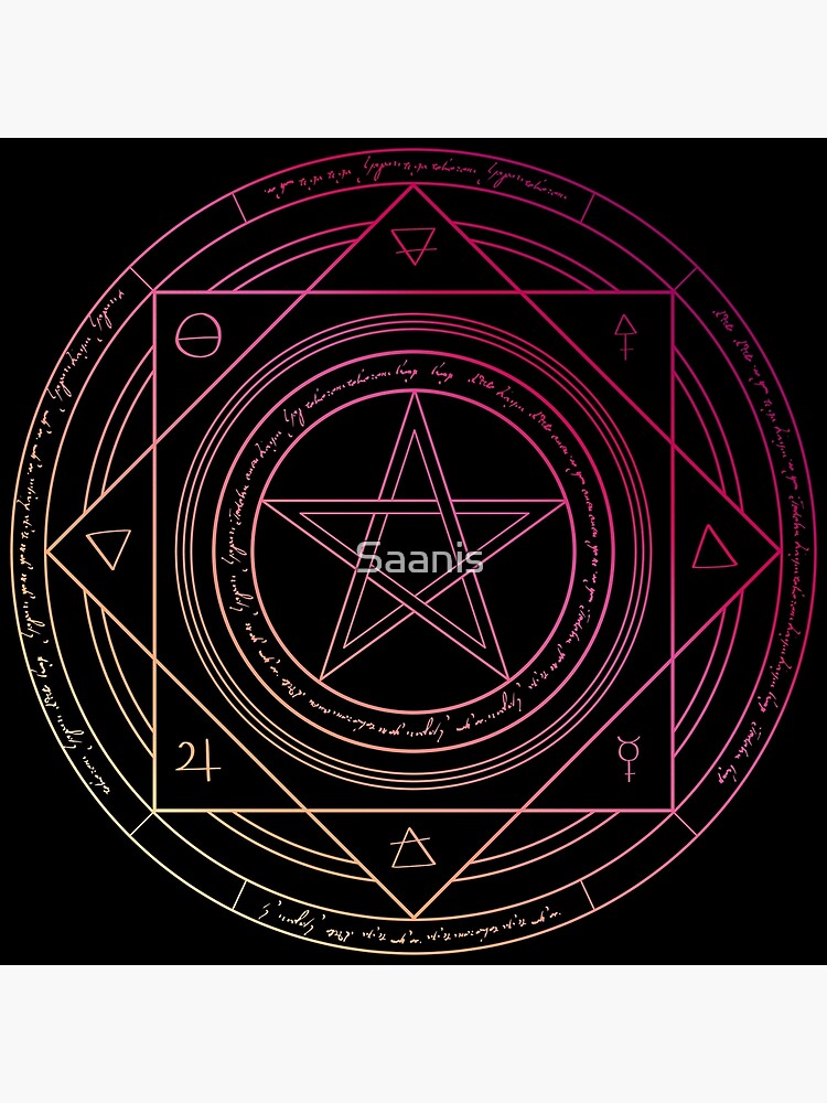 " Pink and Yellow Alchemy Symbols Magic Circle" Poster for Sale by ...