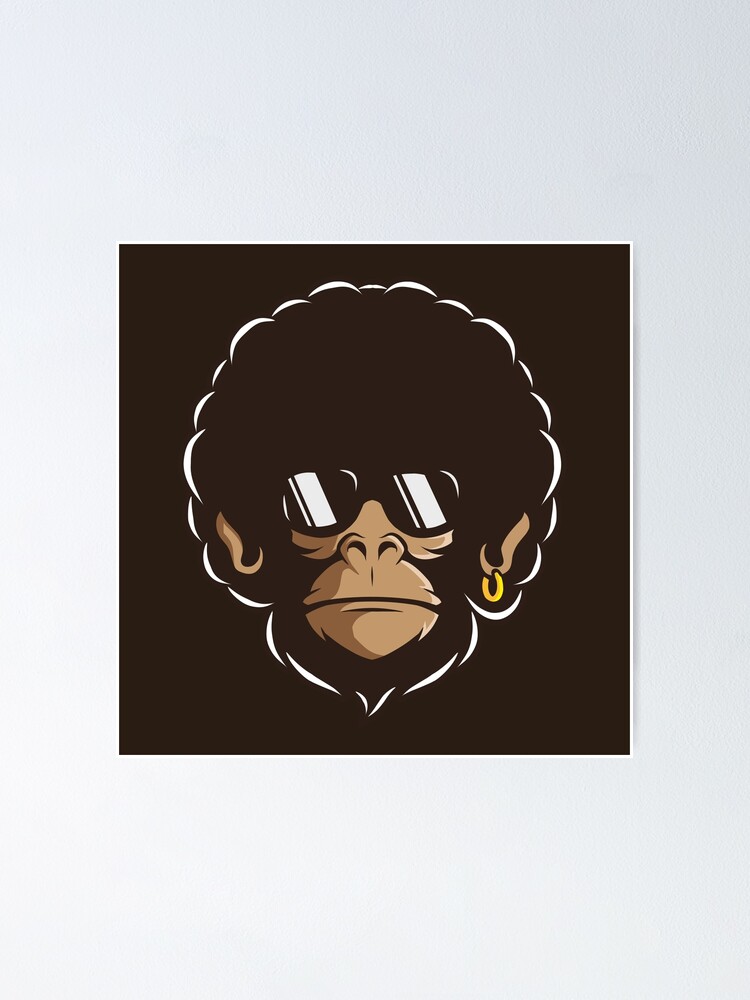 "Afro Monkey " Poster for Sale by Christosign | Redbubble