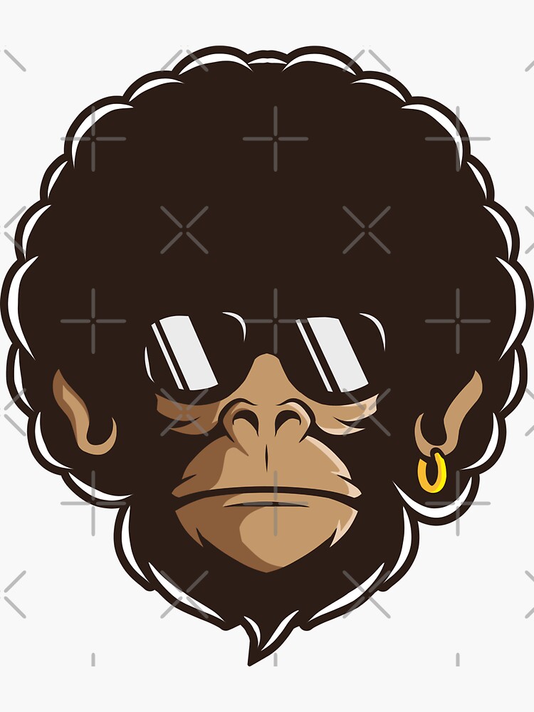 "Afro Monkey " Sticker for Sale by Christosign | Redbubble