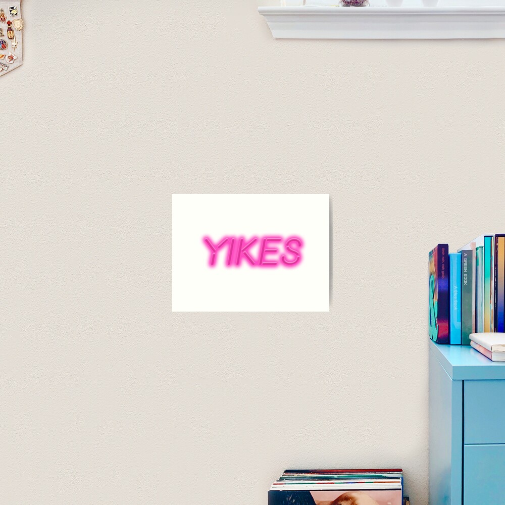 "Yikes Neon Sign" Sticker for Sale by abbymlarson | Redbubble