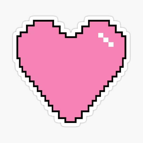 "Light Pink Pixel Heart" Sticker for Sale by bibilingtonart | Redbubble