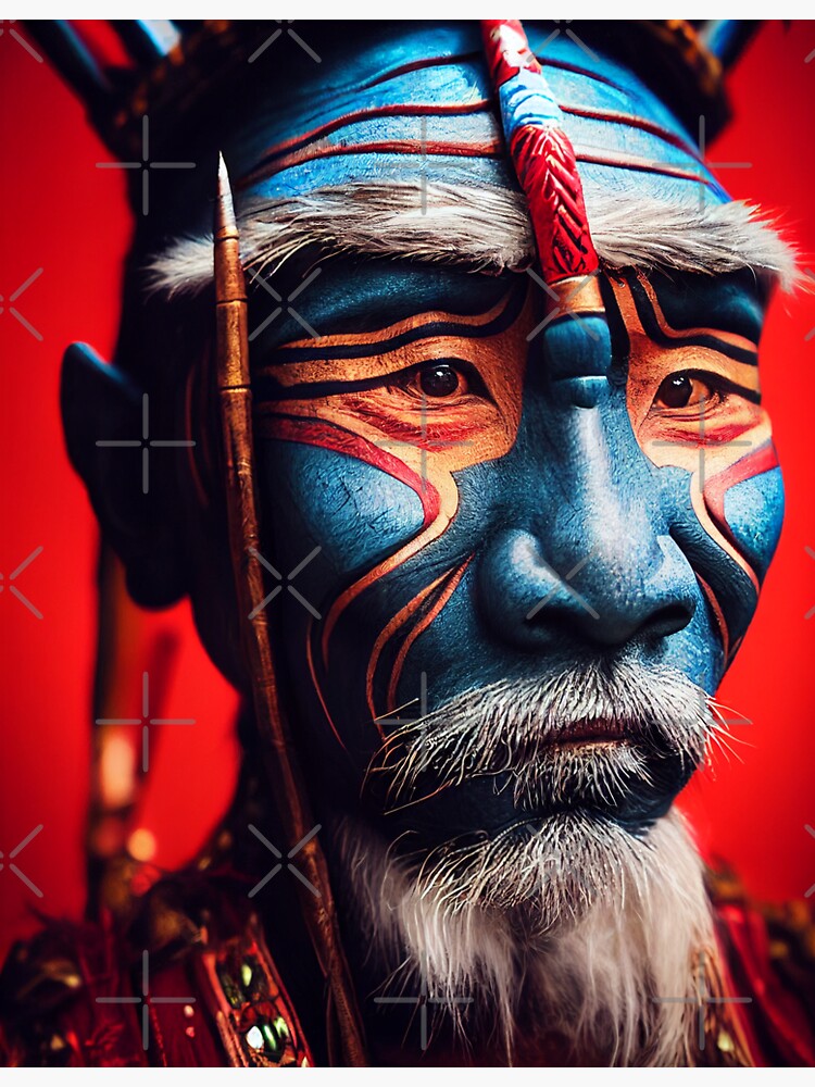 "Old Man Shaman King Priest – Portrait Of An Old Shaman Psychedelic ...