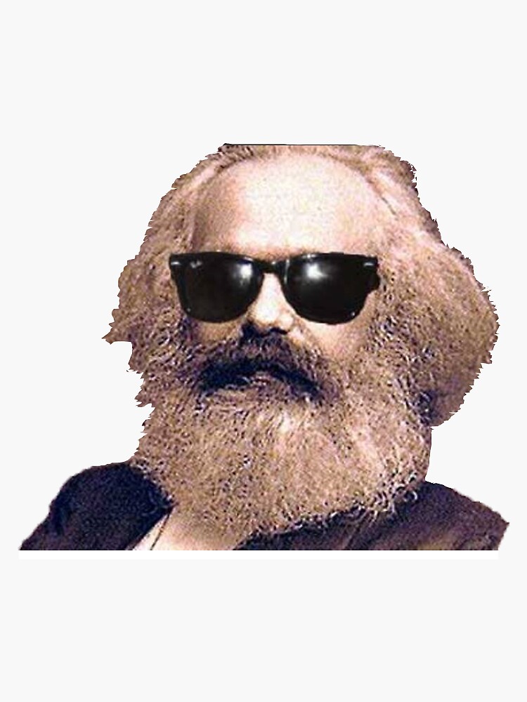 Karl Marx In Sunglasses Sticker For Sale By Oddlyeven Redbubble