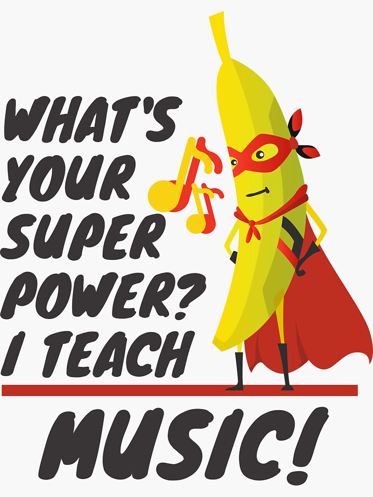 "Music Teacher Superhero Design" Sticker for Sale by myspookycuties ...