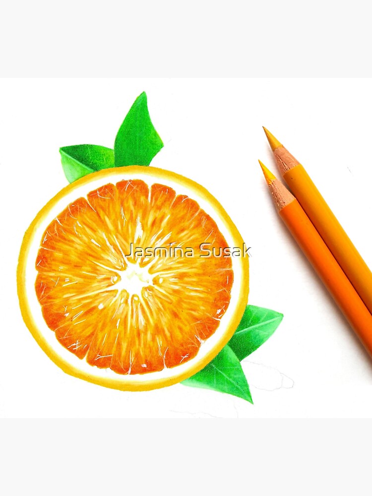 "A Sliced Orange - Colored Pencil Drawing" Sticker for Sale by ...