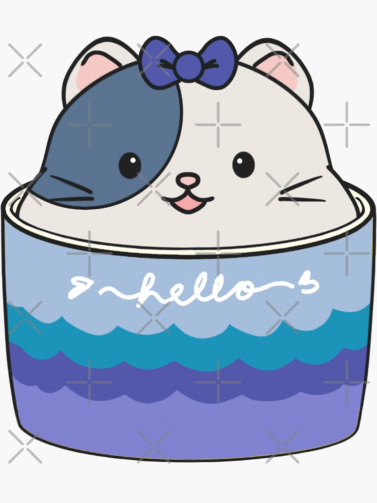"Hello Cute Hamster with a Purple Bow" Sticker for Sale by HijabieUkhty ...
