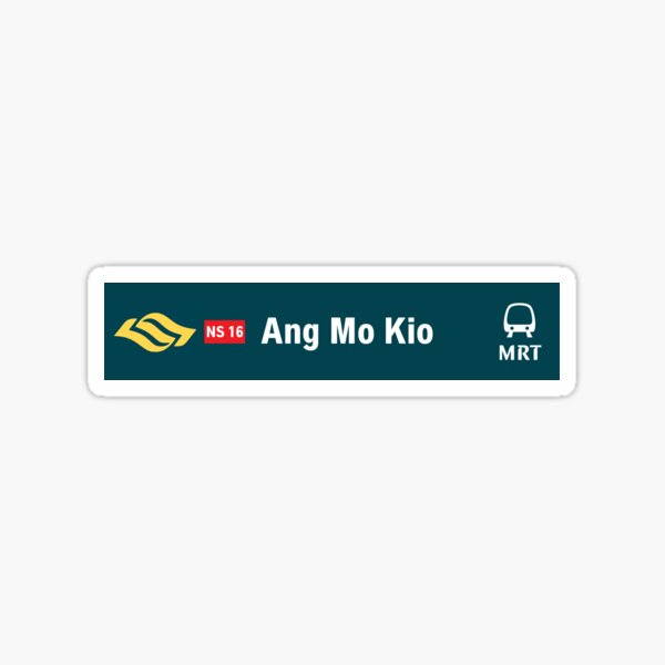 "Ang Mo Kio MRT Train Sign Singapore" Sticker for Sale by CadoDoca ...