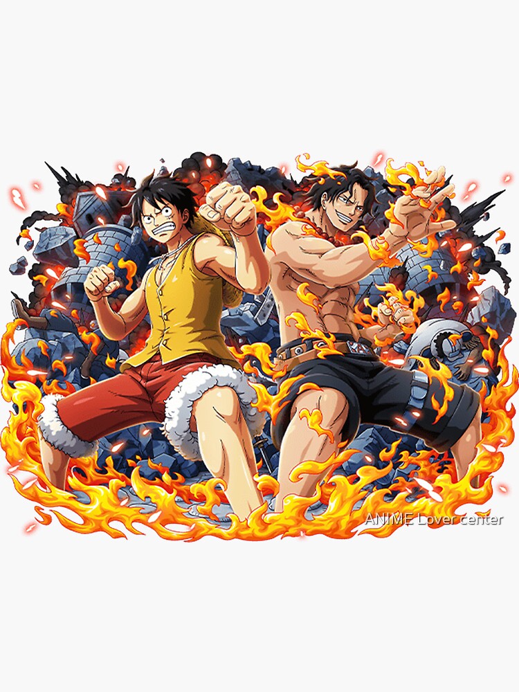 "Luffy And Ace - One Piece" Sticker for Sale by khaled9999 | Redbubble