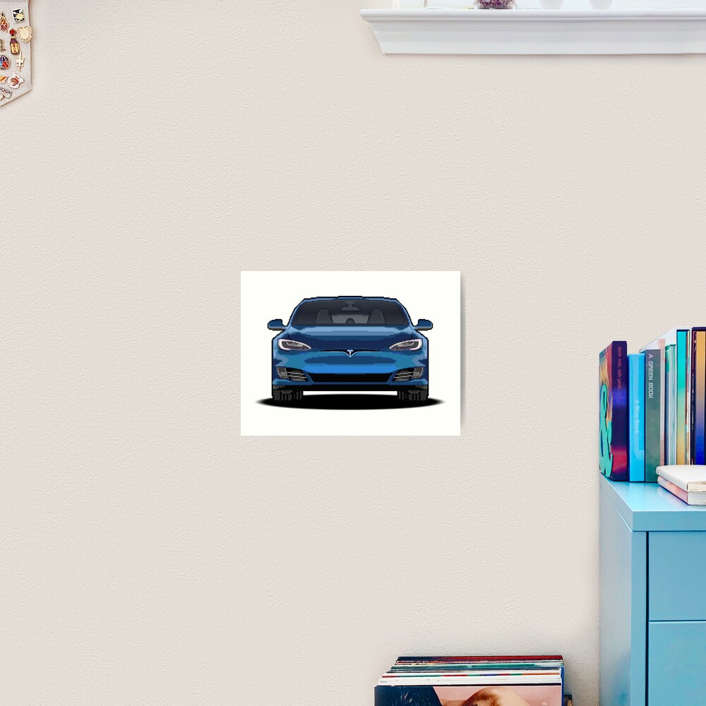 "Tesla Model S Pixel Car" Art Print by Timsurbo | Redbubble